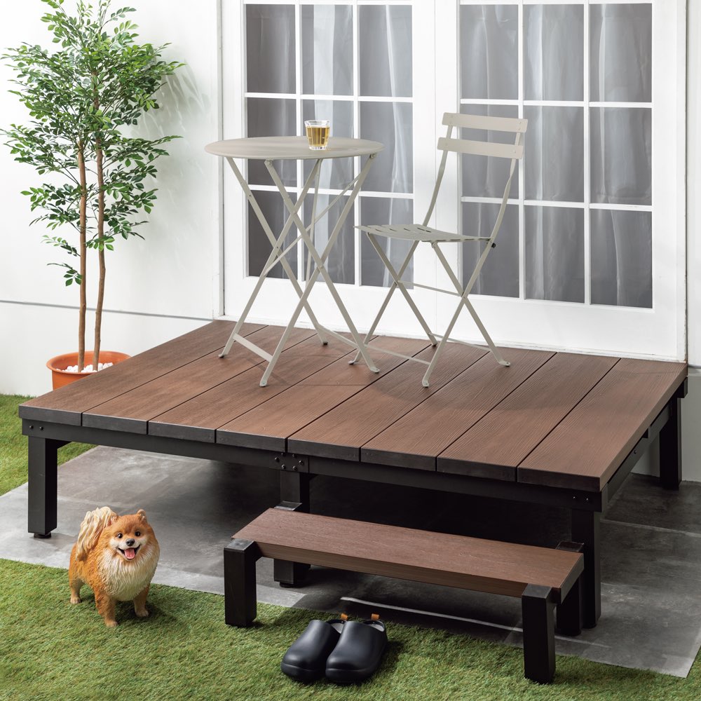 【楽天市場】奥行120が便利！ 人工木デッキ 180×120セット G87716：ディノス家具 楽天市場店