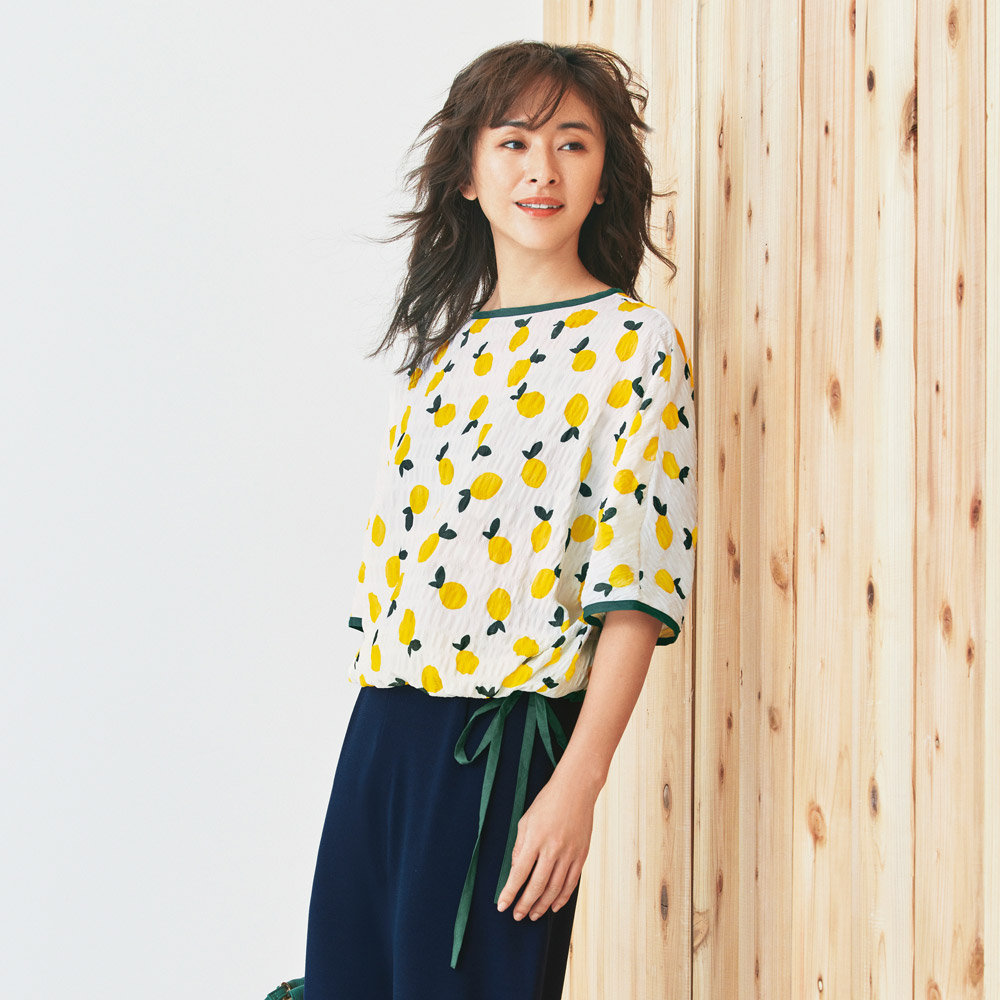 【楽天市場】\商品＆ショップレビューで1000円クーポン配布／ プルオーバー カットソー トップス シアー 洗える レモン柄プリント ...