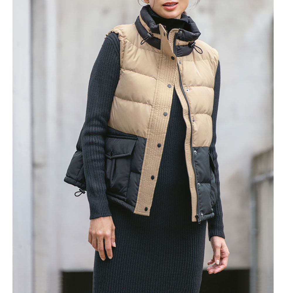 【楽天市場】【クーポン10％OFF 9/4 20時から4h限定】 ポケッタブル バイカラーダウンベスト コート ファッション PC4452：ディノス楽天市場店