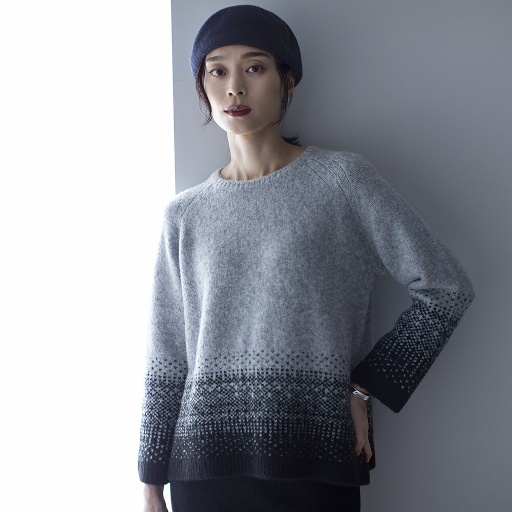 楽天市場】ラメ入りモール糸 ニット 5分袖 プルオーバー ニット