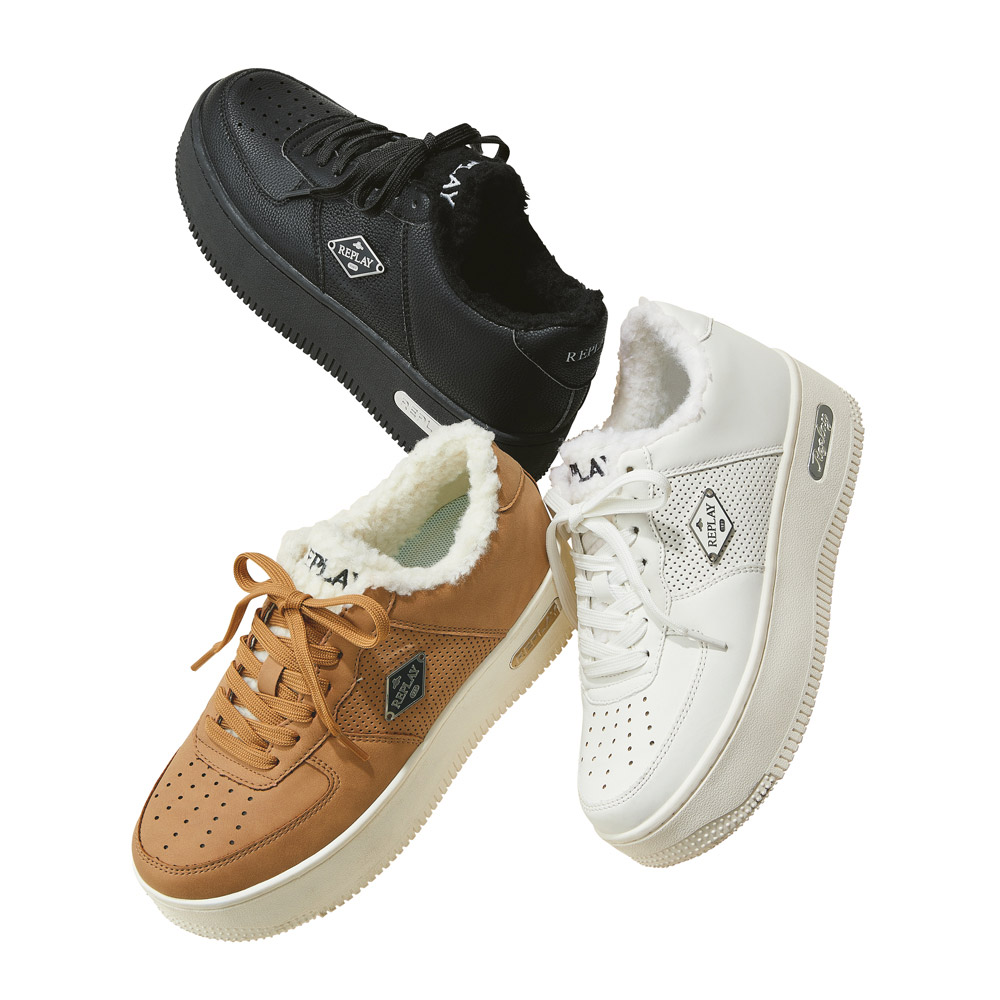 【楽天市場】ヒールスニーカー スニーカー コンフォートシューズ REPLAY/リプレイ 厚底ボアスニーカー 320808：ディノス楽天市場店
