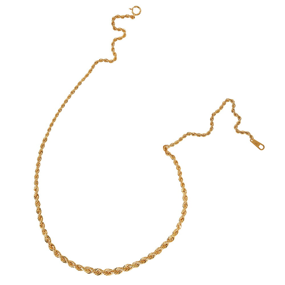 【楽天市場】ゴールド製 ジュエリー アクセサリー チェーンネックレス 日本製 グラデーション イタリア製 K18 45cm K18 ロープ ...