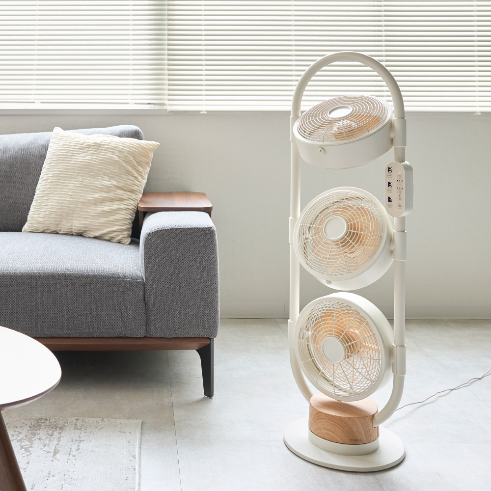 【楽天市場】【クーポン10％OFF 9/4 20時から4h限定】 moku 3連マルチファン 冷房器具 扇風機 サーキュレーター 季節家電 生活家電 570104：ディノス楽天市場店