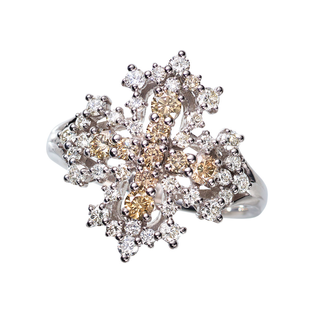 【楽天市場】ダイヤモンド ジュエリー アクセサリー Pt 0.4ctブラウンダイヤ リング J68105：ディノス楽天市場店