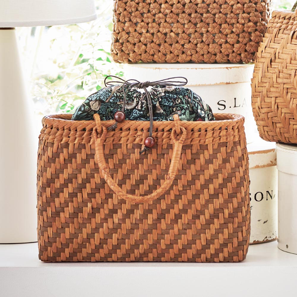 【楽天市場】かごバッグ メッシュバッグ バッグ Fabric by ベストオブモリス 山葡萄のかごバッグ 網代編み 512151：ディノス楽天市場店