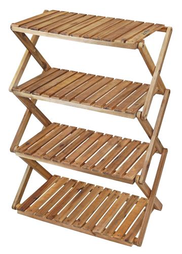 【楽天市場】キャプテンスタッグ(CAPTAIN STAG) キャンプ ベランダ 収納棚 木製4段ラック MOVEラック W600mm 高さ2 ...