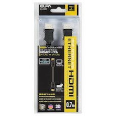 【楽天市場】エルパ (ELPA) イーサネット対応HDMIケーブル 10.2Gbps 0.7m ブラック DH-4007：DIOマート