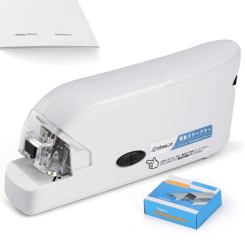 【楽天市場】Frifreego 電動ホッチキス ホチキス 自動 小型ステープラー 最大20枚とじ 10号針 最大針装填数100本 USB充電 ...