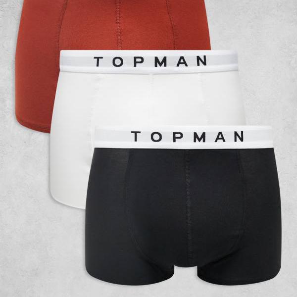 【楽天市場】トップマン Topman TOPMAN Topman 3パックトランクス（黒、白、赤） 下着 メンズ 男性 インポートブランド ...