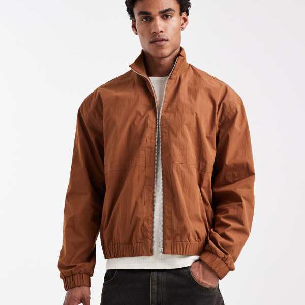 【楽天市場】エイソス ASOS asos ASOS DESIGN リブ編みファンネルネックボンバージャケット（ラスティックカラー） アウター ...