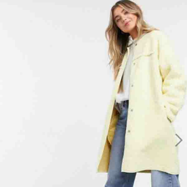 【楽天市場】ASOS セレクト Daisy Street パステル レモンイエロー オーバーコート ボア アウター コート インポート ...