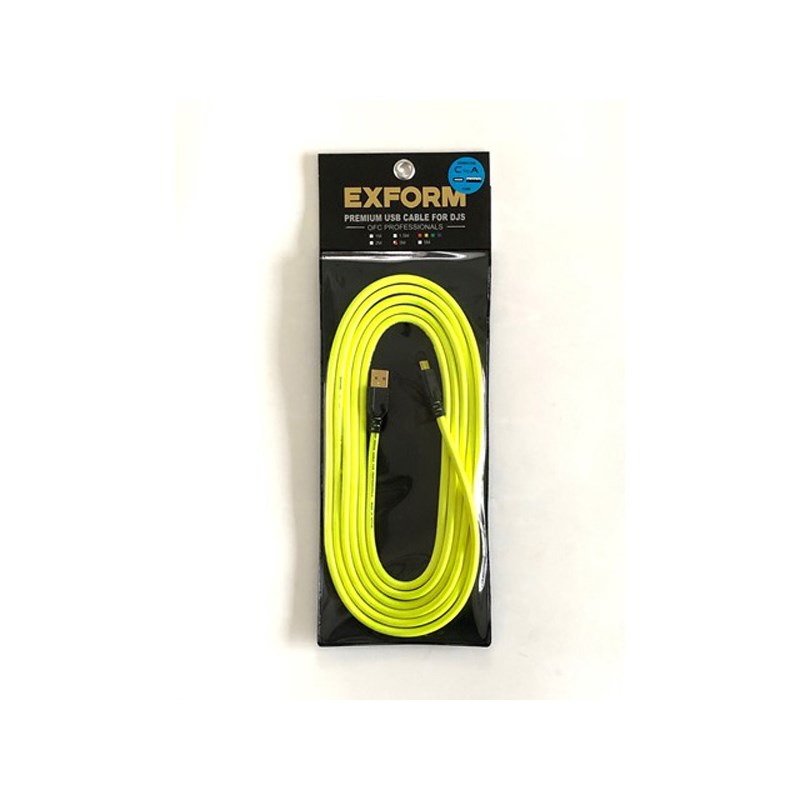 【楽天市場】EXFORM PREMIUM USB CABLE for DJs 3m 【DJUSB-3M-YLW-CtoA】 DJ機器 DJ ...