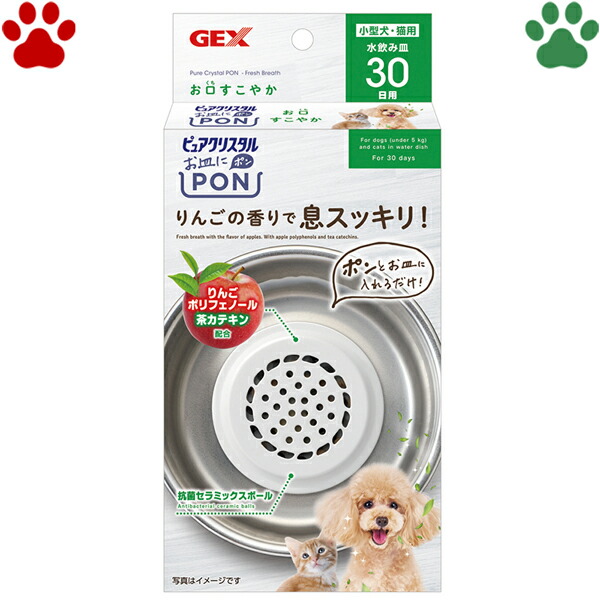 【楽天市場】【3】 GEX ピュアクリスタル お皿にPON お口すこやか 30日用お皿に入れるだけで口臭ケア 犬猫兼用 口臭 口腔ケア 口内環境 息スッキリ 抗菌 犬用 猫用 超小型犬 小型犬 ...