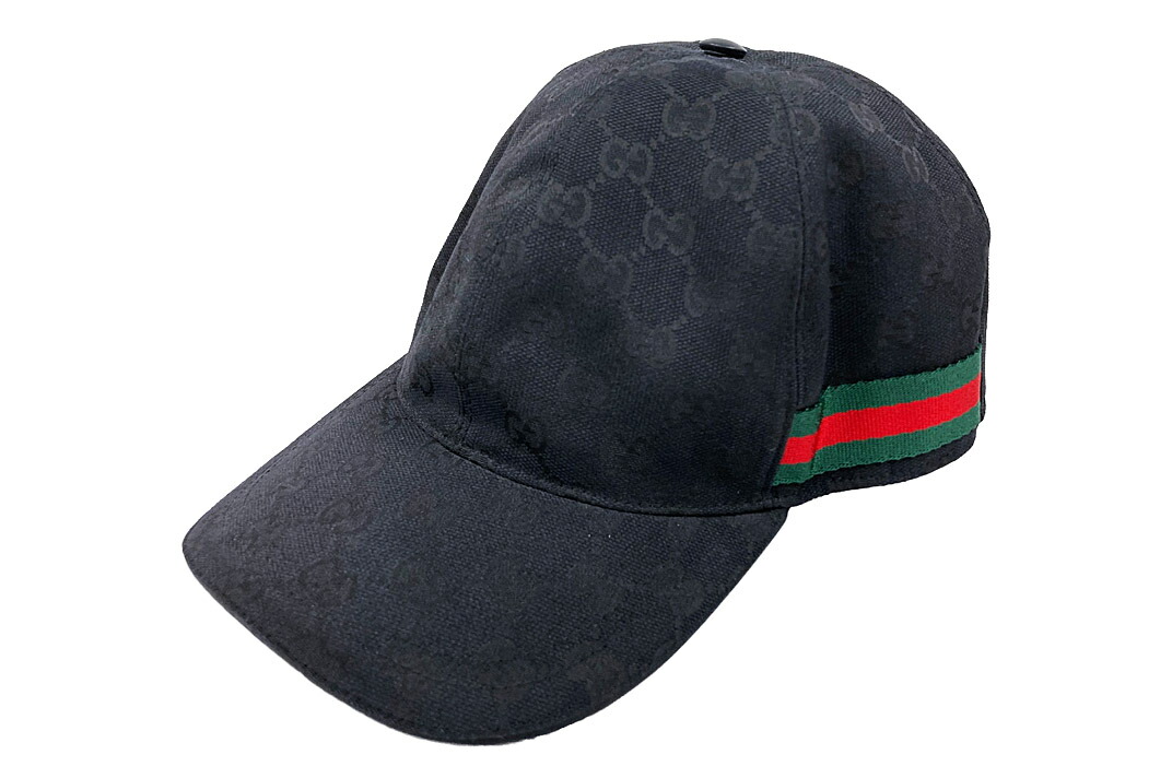【楽天市場】GUCCI(グッチ） GGベースボールキャップ シェリーライン 200035KQWBG サイズ#XL キャンバス ブラック 袋付き【中古】【人気】【良品】.7853.：ドルチェ ...