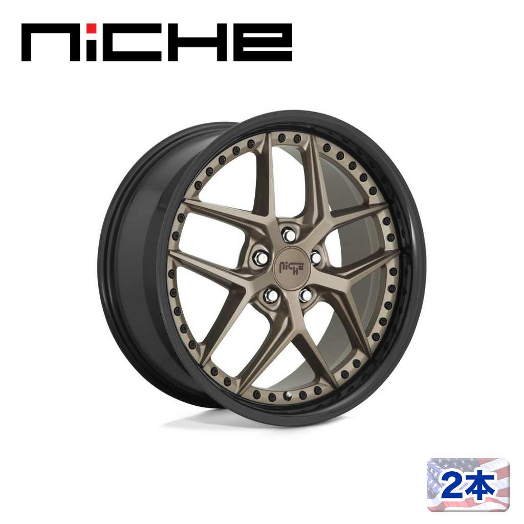 【楽天市場】【NICHE（ニッチェ）日本総代理店】19インチアルミホイール 2本汎用 M227 VICE マットブロンズ ブラックビーズリング ...