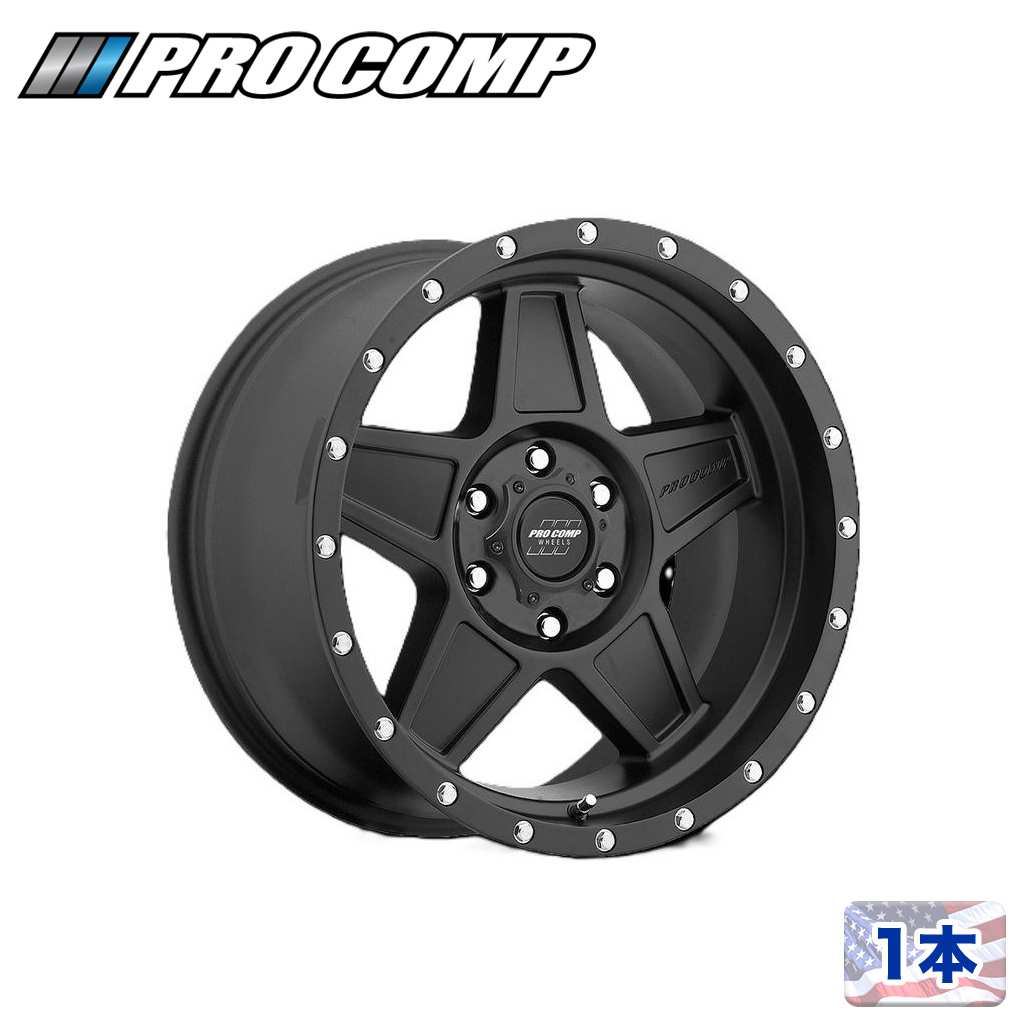 【楽天市場】【PRO COMP 正規品】17インチアルミホイール 1本PA35 PREDATOR サテンブラック17×8.5J 5H 127 ...
