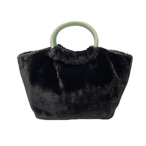 【楽天市場】【200円クーポン】 ROOTOTE ルートート 1261 フワフワ フェイクファー ヨコ型 小さめ トートバッグ LT デリ ファー パフート A ブラック ＜ルートート ...