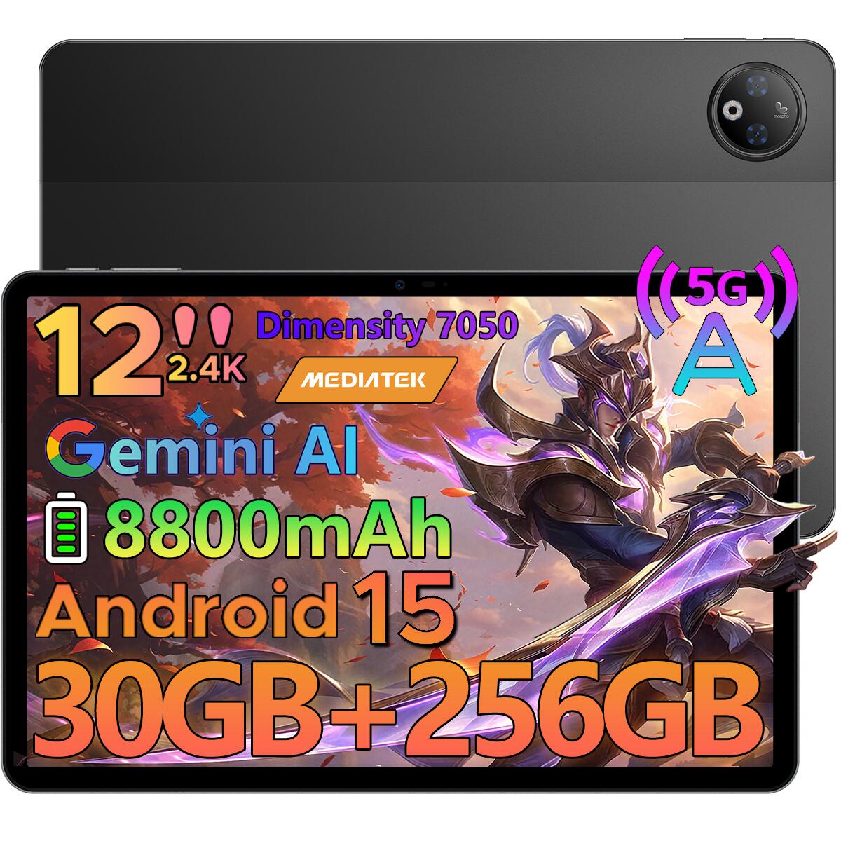 【楽天市場】【数限定9000円オフ】5Gタブレット DOOGEE VPAD Gemini AI Android15タブレット IPS 2.4K 12インチ大画面タブレット 90Hz MTK ...