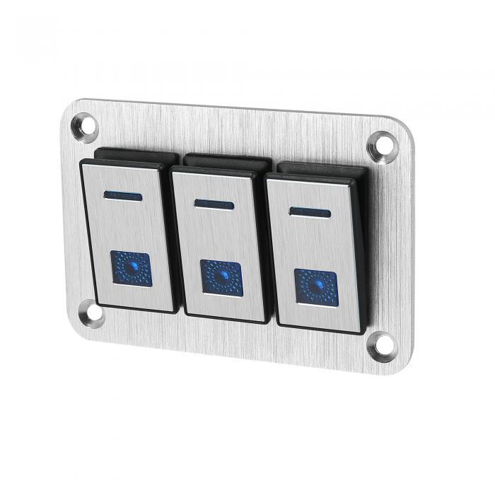 【楽天市場】X AUTOHAUX トグルロッカースイッチパネル カーマリンボート 3ギャング 5ピン 12V/24V サーキットブレーカーの ...