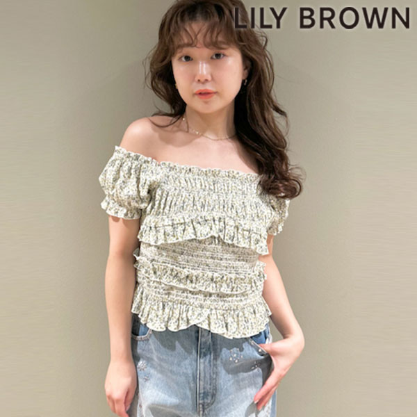 【楽天市場】【ｽﾌﾟﾘﾝｸﾞｾｰﾙ10%OFF】【即納】 リリーブラウン LILY BROWN トップス シャーリングフリルトップス ミドル丈 ...