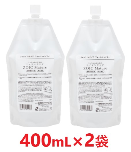【楽天市場】【2袋セット】【ゾイック マチュア フォームシャンプー 業務用 400mL ×2袋】【犬用】【業務用 タイプ】【洗い流すフォームタイプ】【ZOIC Mature】【皮膚】【全国 ...