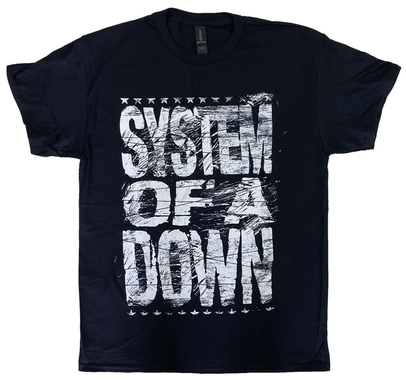 【楽天市場】SYSTEM OF A DOWN・システム・オブ・ア・ダウン・DISTRESSED LOGO・Tシャツ・ロックTシャツ ...