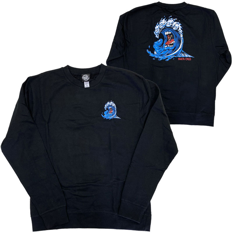 【楽天市場】SANTA CRUZ・サンタクルーズ・SCREAMING WAVE・ブラック・CREWNECK・トレーナー・ブランド正規品 ...