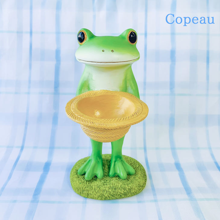 【楽天市場】コポー カエル かえる コポーカエル コポーシリーズ グッズ マスコット ミニガーデン 帽子を花かごに copeau 誕生日 ギフト対応 24SS 置物 小物 プチギフト ドロ ...