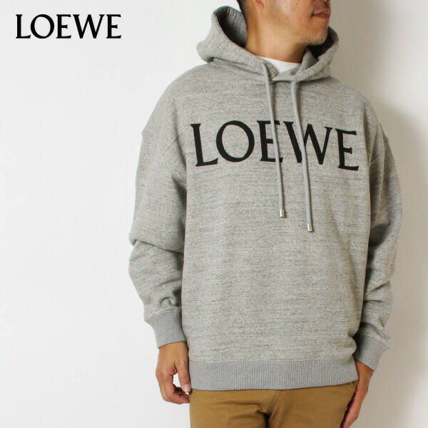 【楽天市場】【スプリングセール】ロエベ LOEWEメンズ ロゴプリント プルオーバーパーカー【GREY MELANGE】H526Y25X36 ...