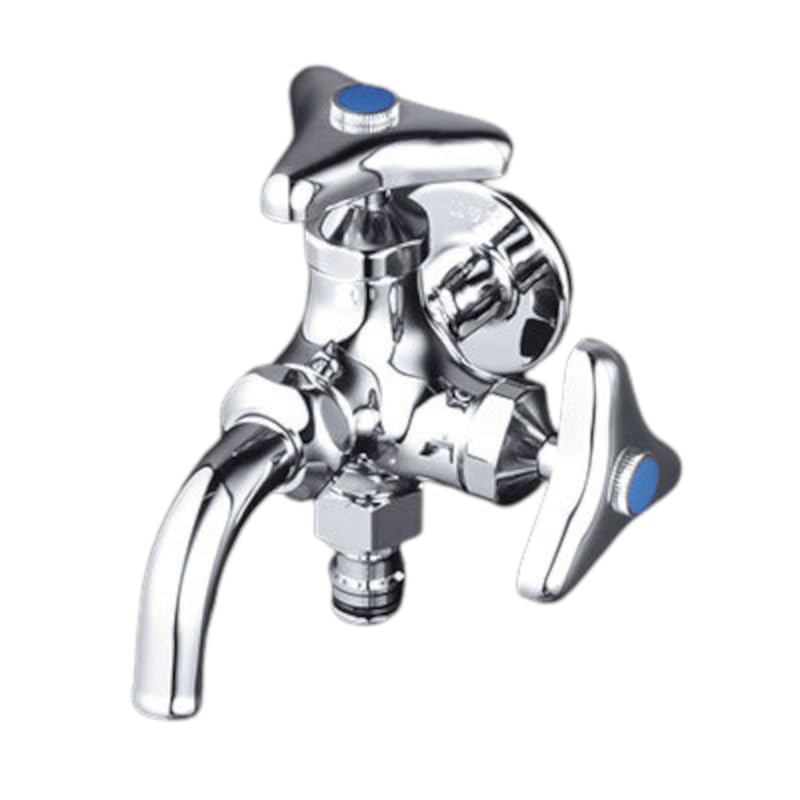 【楽天市場】KVK 屋外ホース接続ニップル付二口横水栓 K124SPJ：お洗濯と住宅設備のドリームケープ