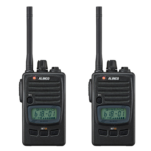 【楽天市場】ALINCO アルインコ 特定小電力トランシーバーDJ-P221MA（ミドルアンテナ）2台セット(無線機・インカム)：無線機の専門店 ドリームモバイル