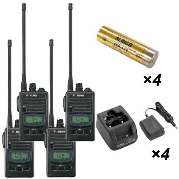 【楽天市場】ALINCO アルインコ 特定小電力トランシーバー+バッテリー+充電器セット DJ-P221LA（ロングアンテナ）+EBP-179+EDC-181A4台セット(無線機・インカム ...