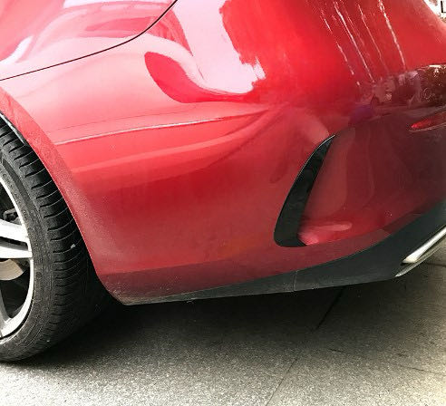 【楽天市場】メルセデス ベンツ C238 A238 E200 E300 E400 E450 E53 Eクラス クーペ カブリオレ カーボンルック リアバンパー カバーカナード モール ...