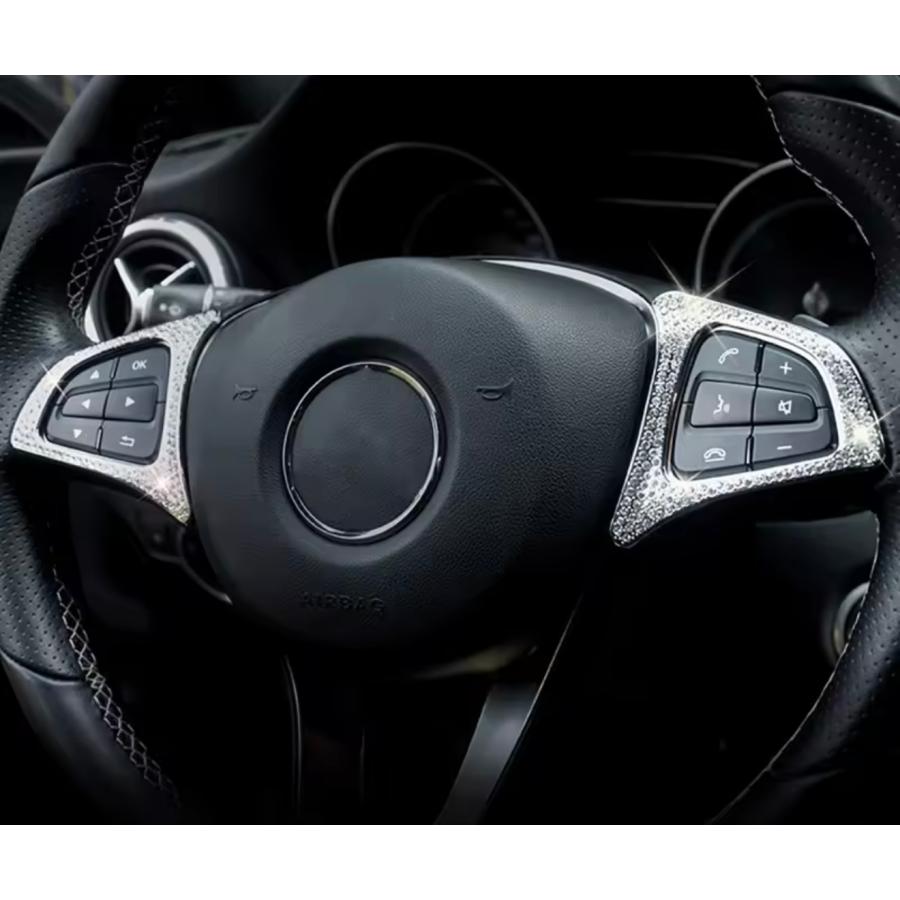 【楽天市場】メルセデス ベンツ ステアリング パネル カバー S213 E200 E220d E250 E300 E400 E450 E43 E53 E63 ワゴン 前期 スワロフスキールック ...