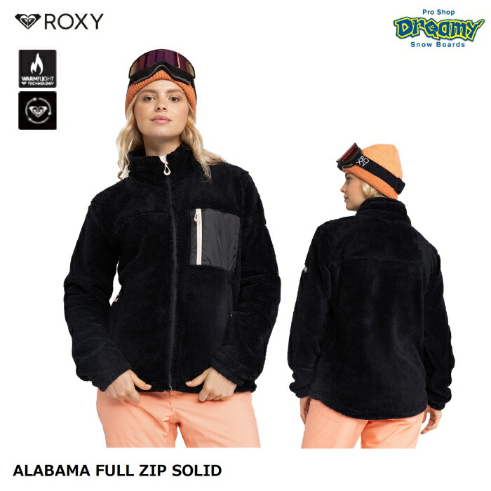 【楽天市場】ROXY ロキシー ALABAMA FULL ZIP SOLID ERJFT04824 レイヤー シェルパ フルジップ ファスナー付き胸ポケット ハンドポケット 裾幅調節ドロー ...