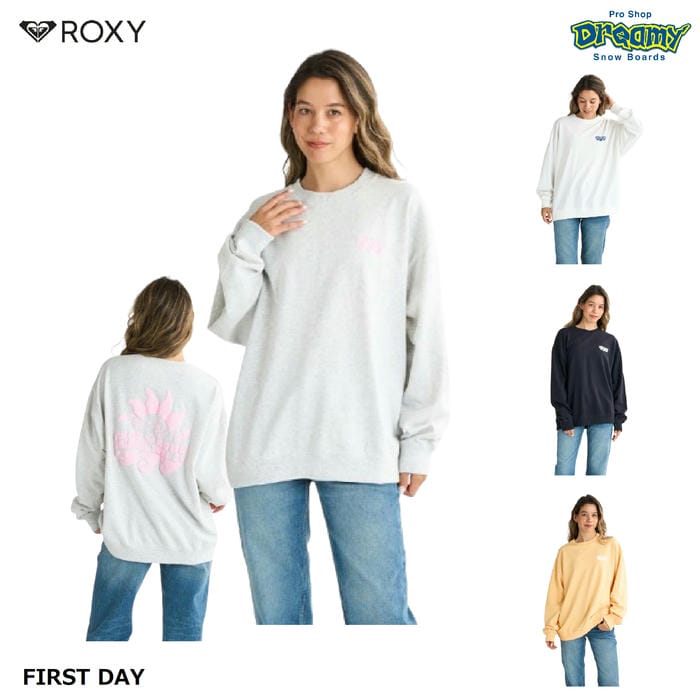 【楽天市場】ROXY FIRST DAY RLT251096 Tシャツ 長袖 ミニ裏毛素材 クルーネック バックプリント 発泡プリント オーバーサイズ ロングスリーブ ロンT ロキシー 正規品 ...