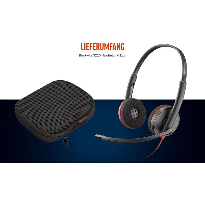 【楽天市場】【代引不可】Poly Blackwire 3220 USB-C+USB-A 変換アダプタ付 両耳 有線モデル ノイズキャンセリング ...