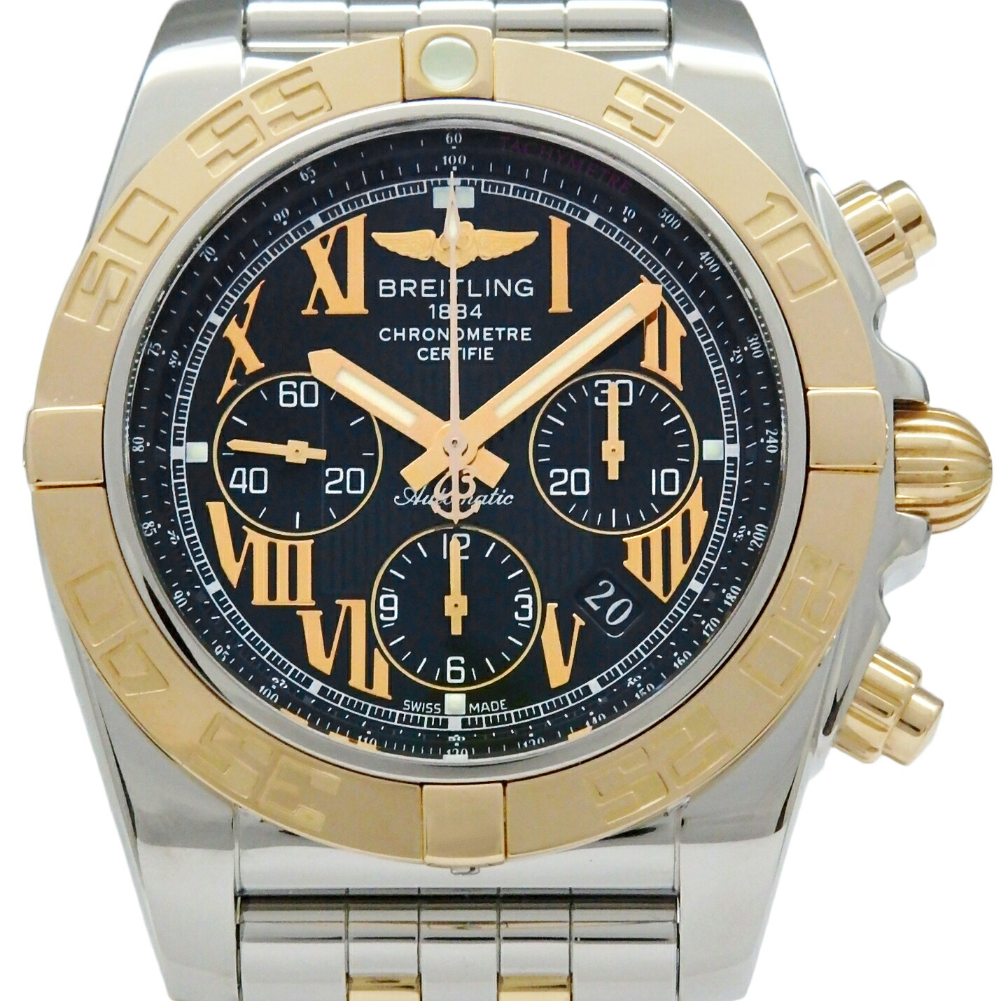 【楽天市場】BREITLING ブライトリング クロノマット44 CB0110 クロノグラフ メンズ オートマ 黒文字盤 【中古】【DS ...