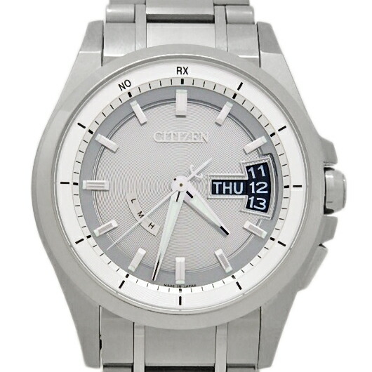 【楽天市場】シチズン アテッサ エコドライブ 電波時計 AS7100-59A H10A メンズ クォーツ シルバー文字盤 【中古】【DS ...