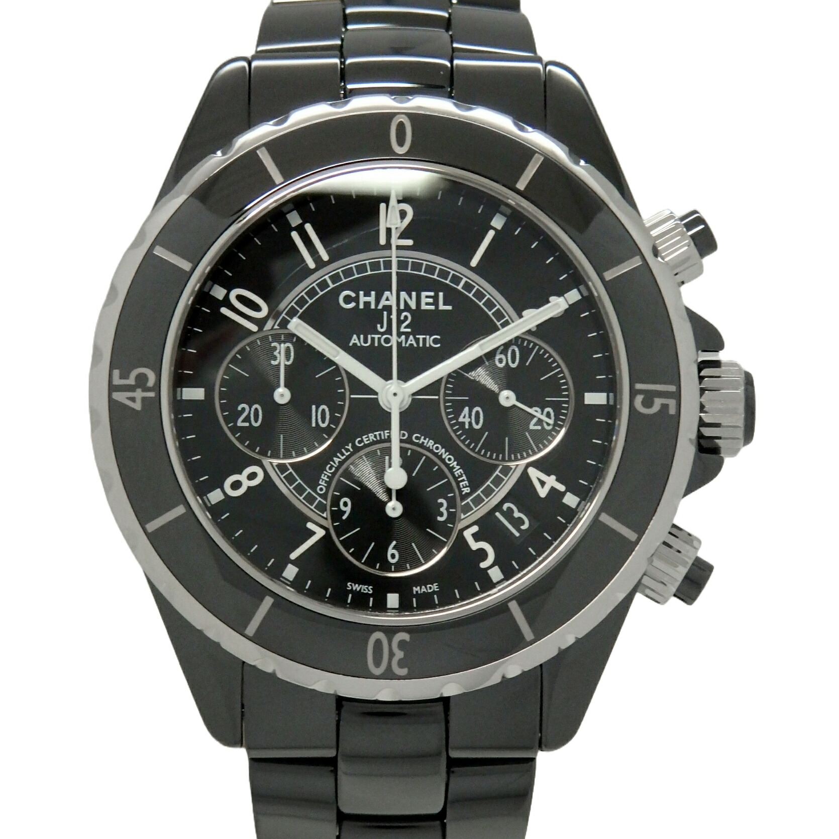 【楽天市場】CHANEL シャネル J12 クロノグラフ H0940 セラミック メンズ オートマ 黒文字盤 【中古】【DS KATOU ...