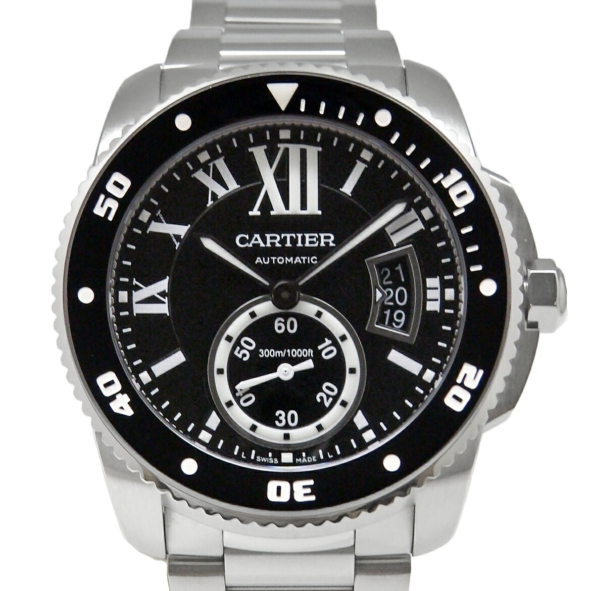 【楽天市場】Cartier カルティエ カリブル ドゥ カルティエ ダイバー W7100057 メンズ オートマ 黒文字盤 【中古】【DS ...