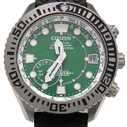 【楽天市場】シチズン プロマスター マリーン エコドライブ GPS衛星電波 CC5001-00W F158 メンズ クォーツ グリーン文字盤 ...