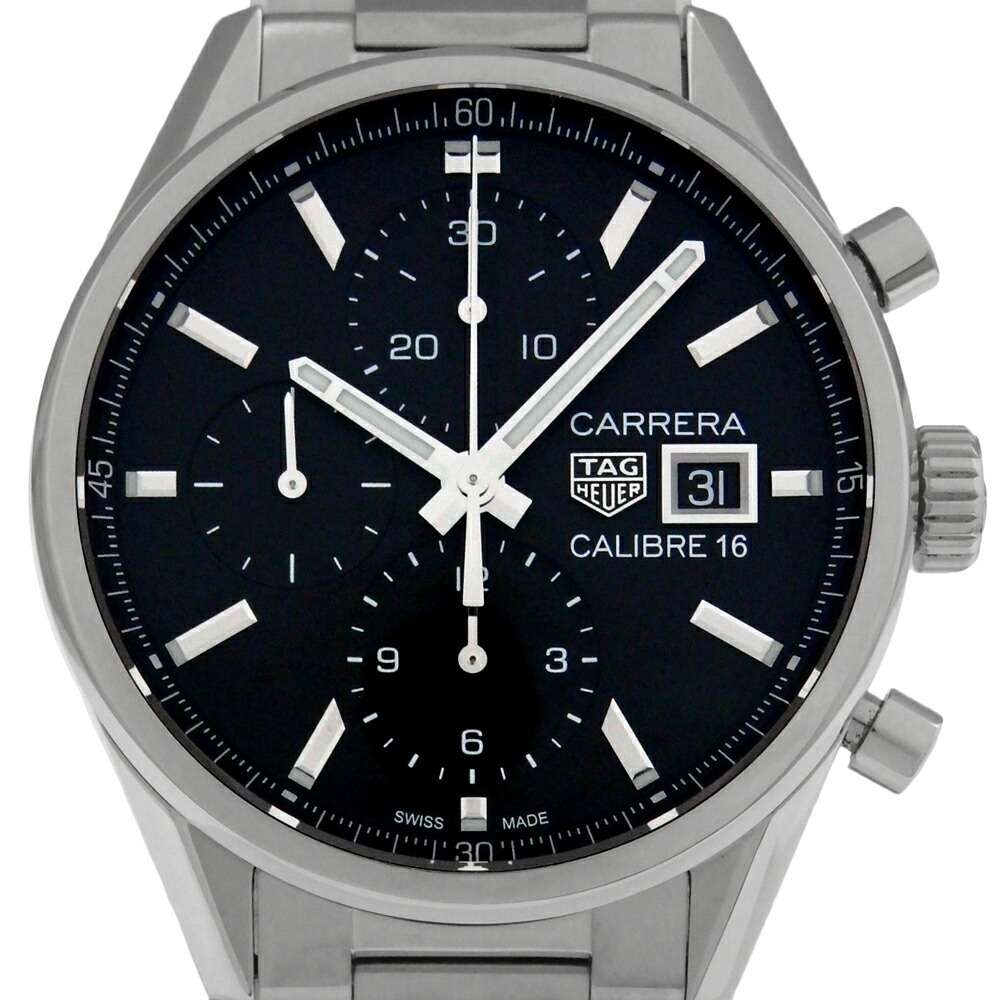 【楽天市場】タグホイヤー カレラ キャリバー16 クロノグラフ CBK2110 BA0715 メンズ オートマ 黒文字盤 【中古】【DS ...