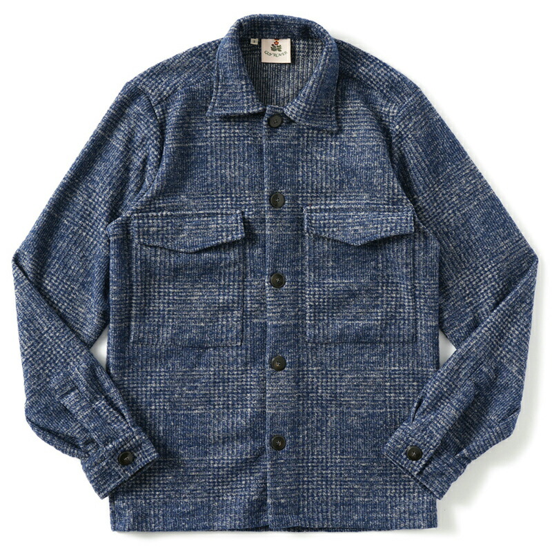 【楽天市場】GUY ROVER ギローバー ウール・ポリエステル ジャージ CPO シャツ ジャケット GR307-542703 BLUE× ...