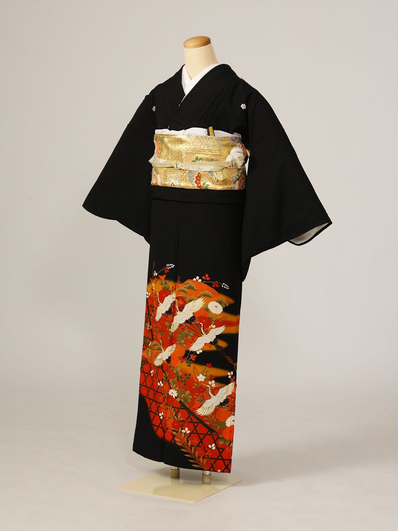 【楽天市場】【レンタル】 留袖レンタルフルセット Mサイズ 143cm～153cm ～11号 黒留袖 レンタル 結婚式 母親 和服 列席 親族 ...