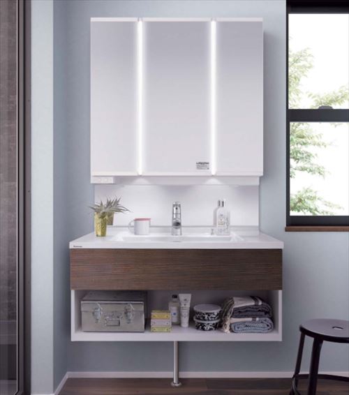 【楽天市場】洗面化粧台 シーライン パナソニック Panasonic [GC-095H] 幅900 セットプラン ソフトウォールナット柄 受注 ...