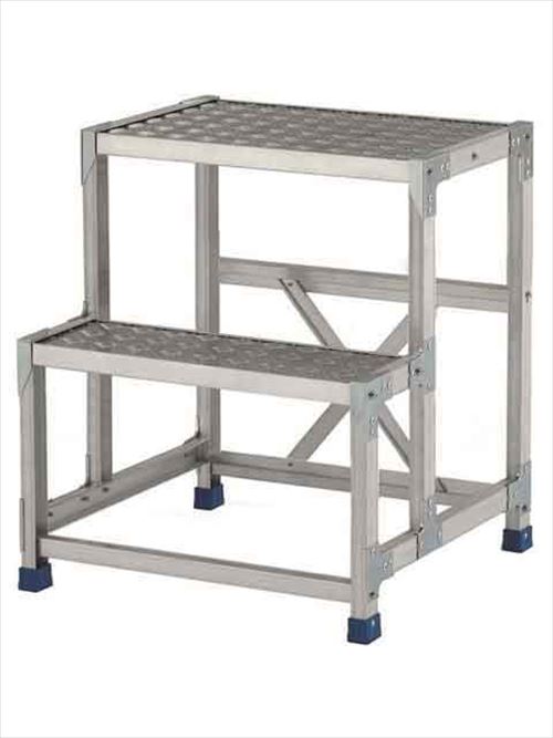 【楽天市場】【LINEクーポン配布中】作業台(天板縞板タイプ) 2段 CSBC-S 天板高さ 700mm アルインコ(ALINCO ...