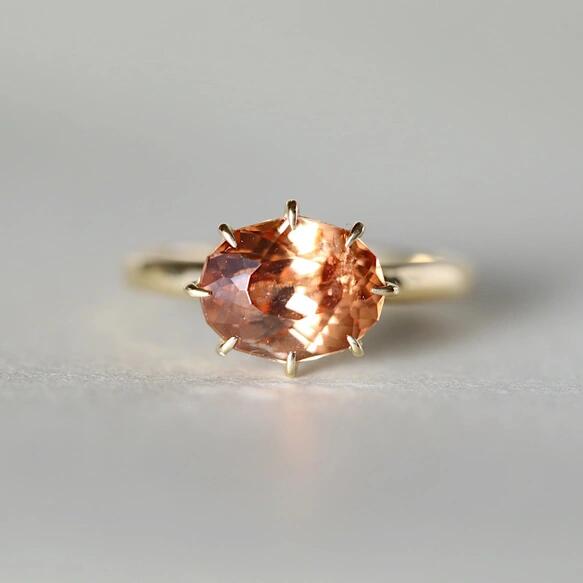 【楽天市場】【12号】一点物〈one-off〉K18 オレンジジルコン3.34ct 指輪 18金【サイズ直し可】オーバル 十二角形 大粒 爪留め ニュアンスカラー ゴールド ブラウン 上品 ...