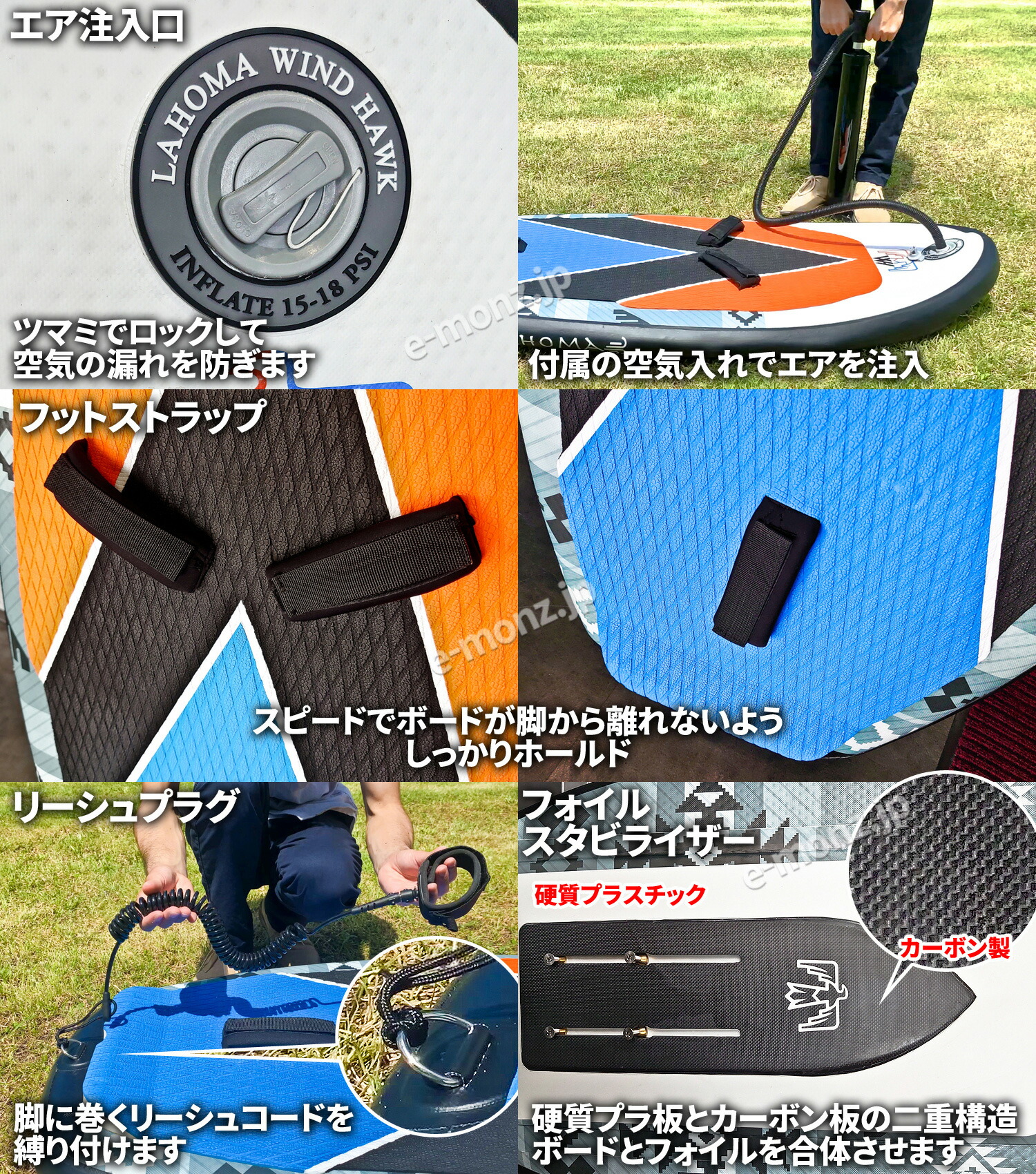 【楽天市場】ウイングサーフィン 3点フルセット ウイング （5平米） フォイルボード （145L） ハイドロフォイル バックパック ポンプ 初・中級向き ミドル 【3点フルセット】 ウイング ...