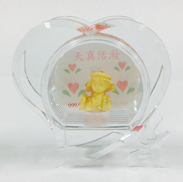 【楽天市場】K24純金 999.9 女の子 天真活発 置物 tenshin01：王様舶来館